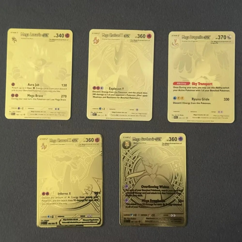 Коллекция Pokemon Dragonite MEGA, Charizard, Lucario, Gardevoir EX (5шт)