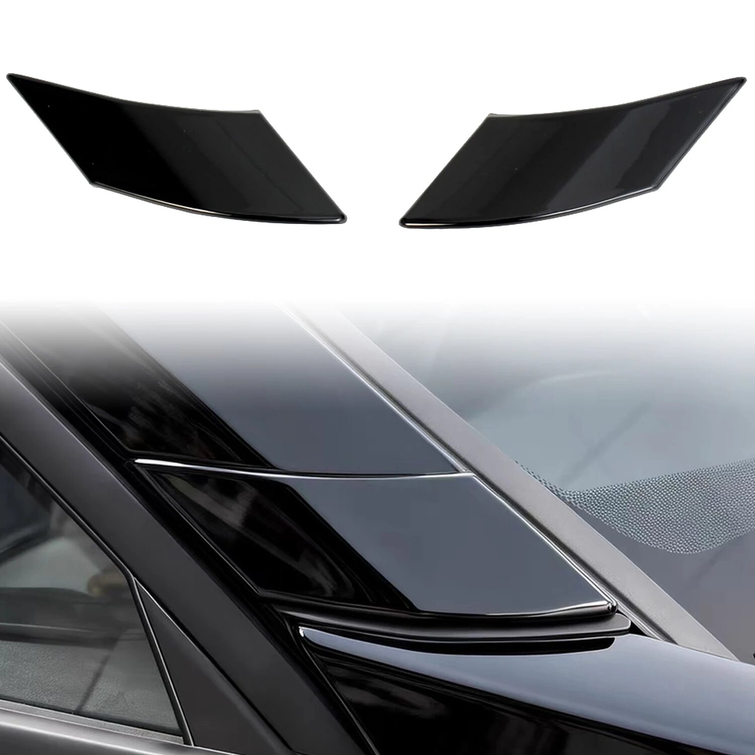 Для Toyota RAV4 XA60 2026 2027: Декоративные накладки на передние боковые окна Glossy Black