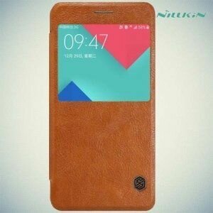 Чехол книжка для смартфона Nillkin QIN Series для Samsung Galaxy A7 2016, коричневый