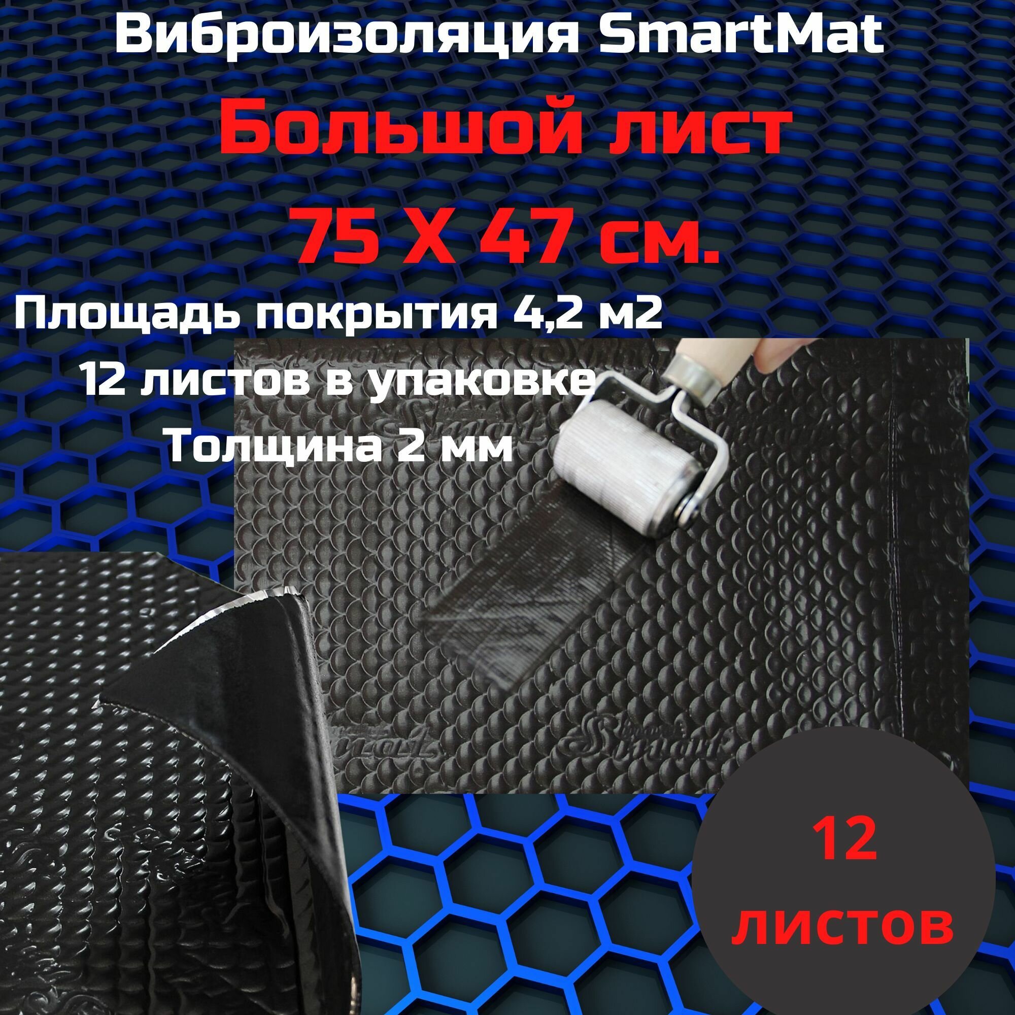 Виброизоляция для авто 2 мм