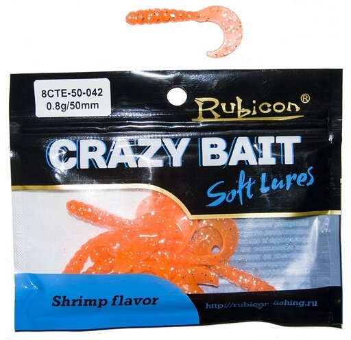 Съедобная силиконовая приманка RUBICON Crazy Bait CTE 0.8g, 50mm, цвет 042