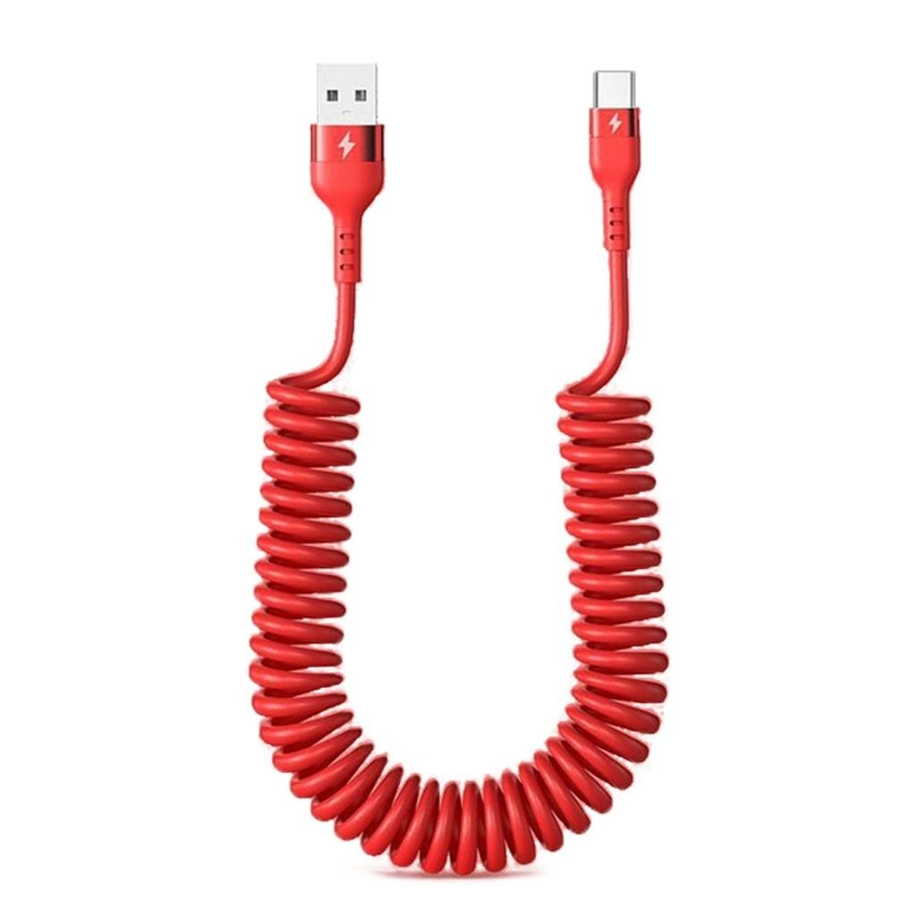 Прочный USB-C кабель, 1,5 м красного цвета