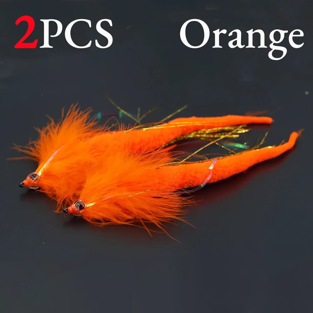 ICERIO #2/0 Dragon Tail Streamer искусственная приманка для рыбалки Оранжевый, 2PCS Orange