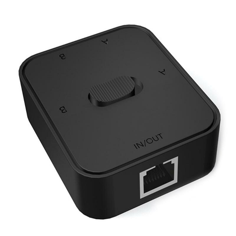 2-портовый сетевой коммутатор RJ45 CAT6, Черный