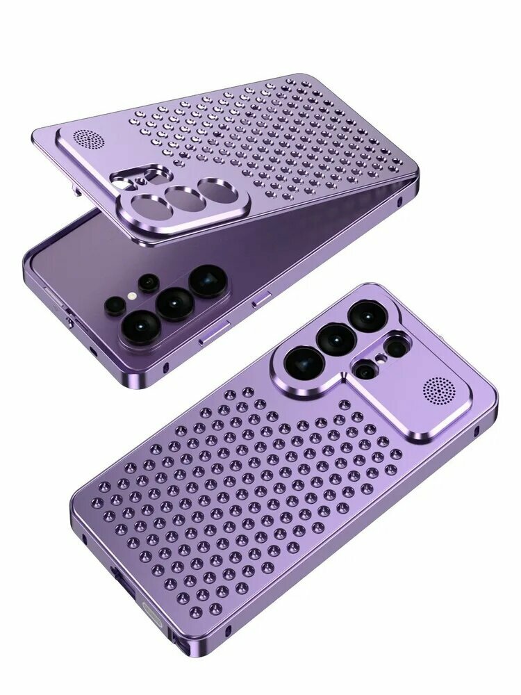 Чехол для Samsung S26 Ultra с металлическим решетчатым радиатором и алюминиевой рамкой, в стиле Mac Pro