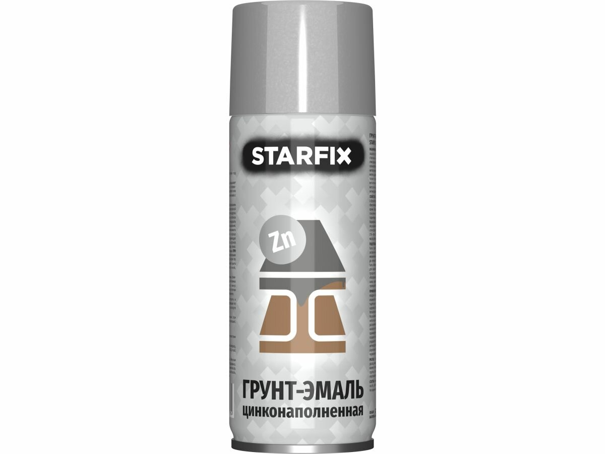 Грунт эмаль цинконаполненная STARFIX серебристая 520 мл (SM-29605-1)