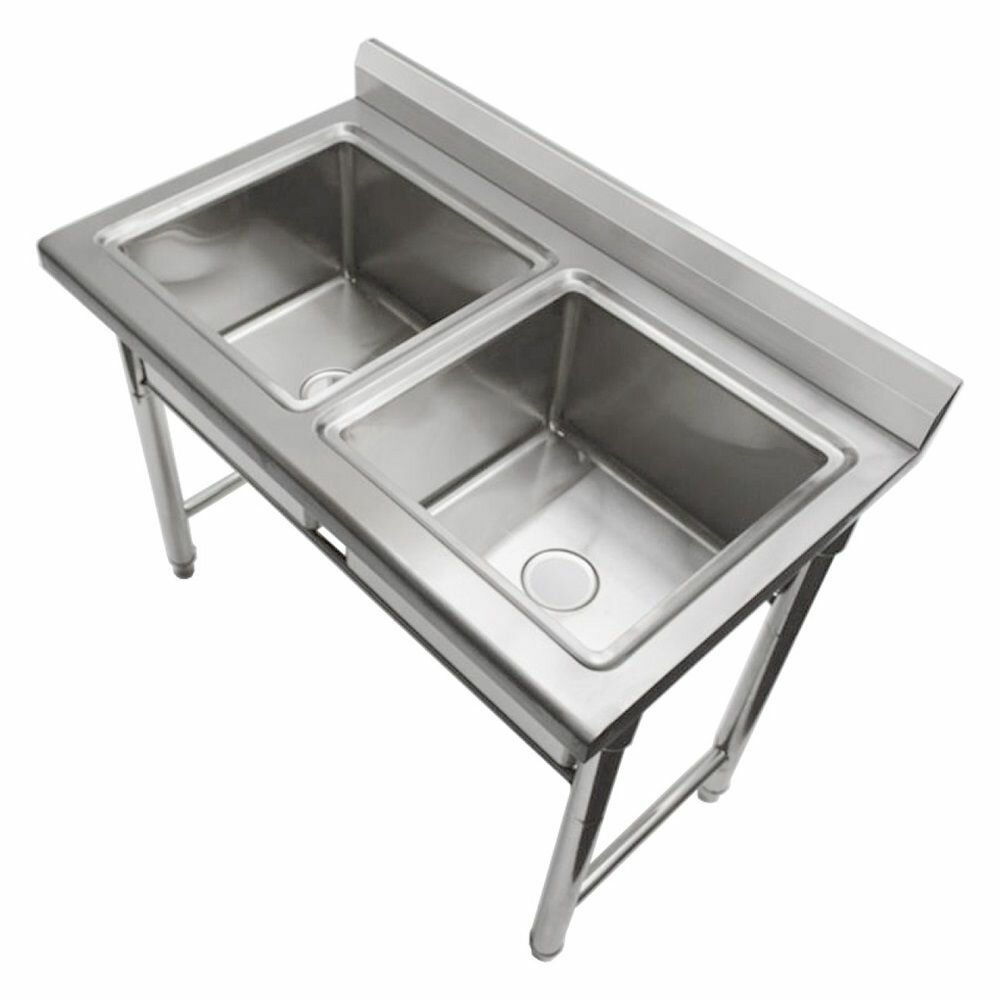 Ванна моечная VIATTO Commercial VA-ST250A с бортом из нержавеющей стали 1200х750х850 мм