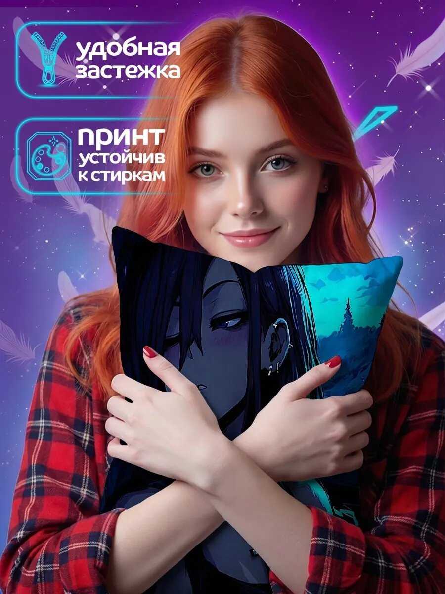 Подушка дакимакура Девушка с энергетиком — фото 1