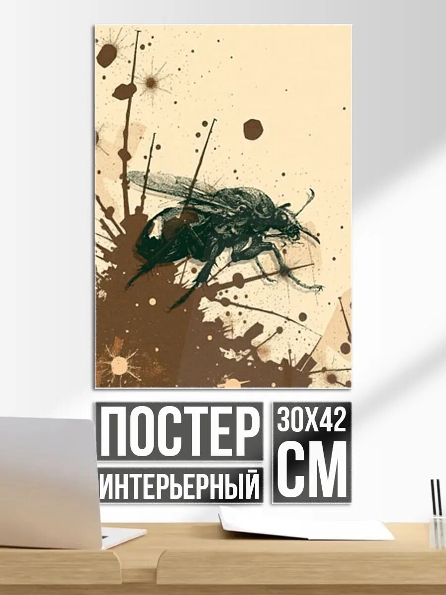 Постер на стену Муха в хаосе