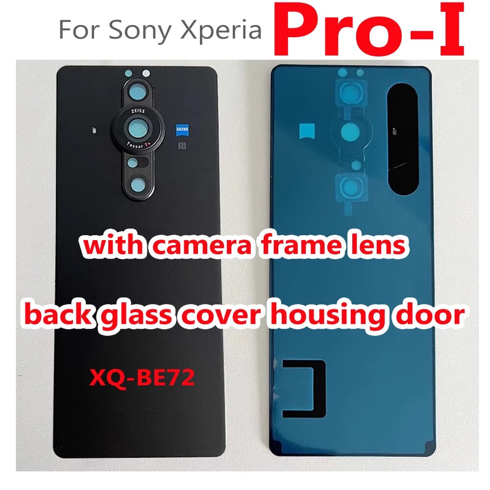 Задняя стеклянная крышка для Sony Xperia Pro-I XQ-BE72, крышка батарейного отсека, панель, задняя дверь, чехол, замена крышки телефона