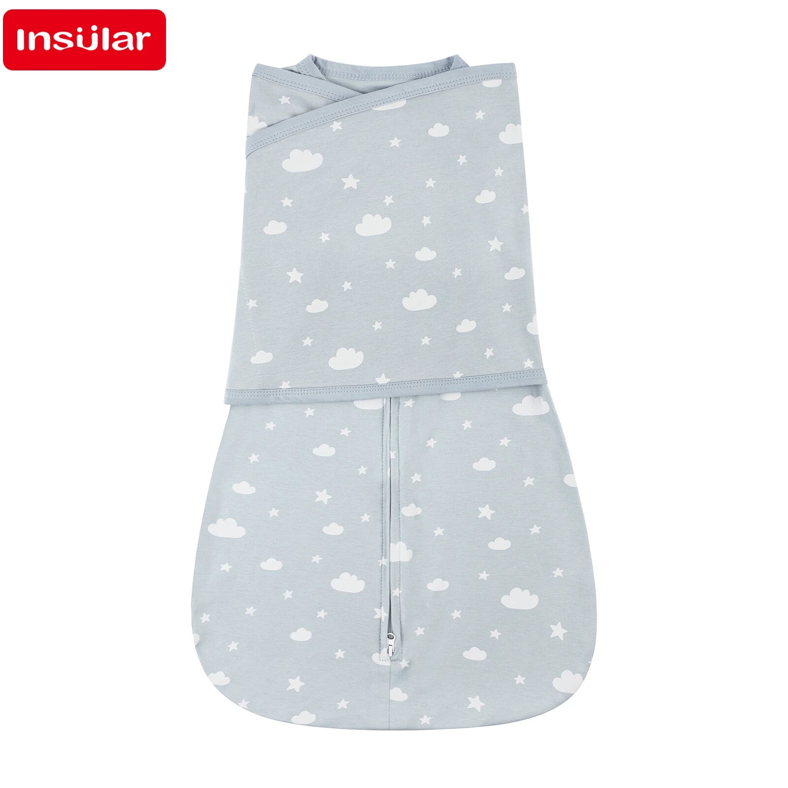 Insular Хлопковый Спальный Мешок для Новорожденных 1-3 лет 3-4M, Star Cloud