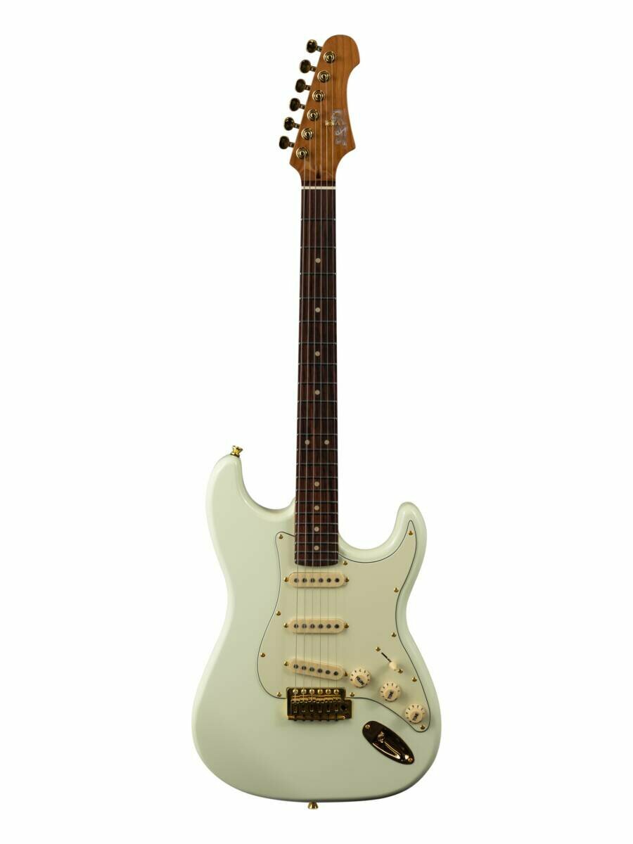 JET JS-380 OW G Электрогитара, Stratocaster, корпус тополь запеченный, 22 лада, SSS, tremolo, цвет Olympic White