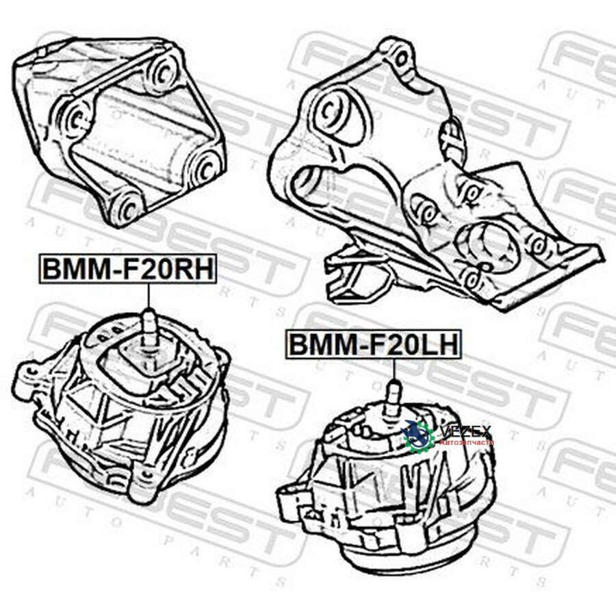 FEBEST BMM-F20RH подушка двигателя передняя правая BMM-F20RH