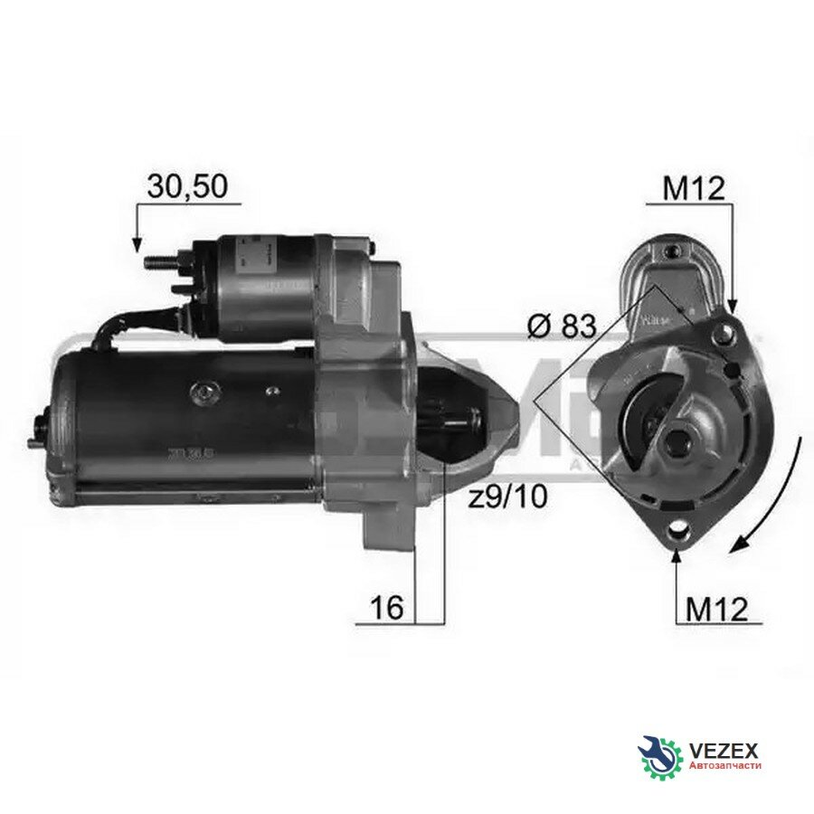 ERA 220037 Стартер AUDI A4/A6 VW PASSAT 98-05 1.8kw 220037