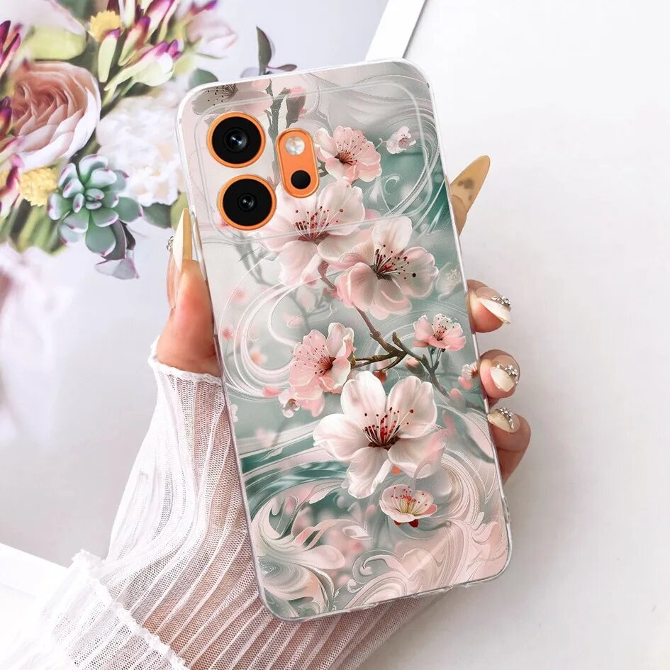 Чехол Honor 600 Pro, цветочный, силикон, TMTPU-978