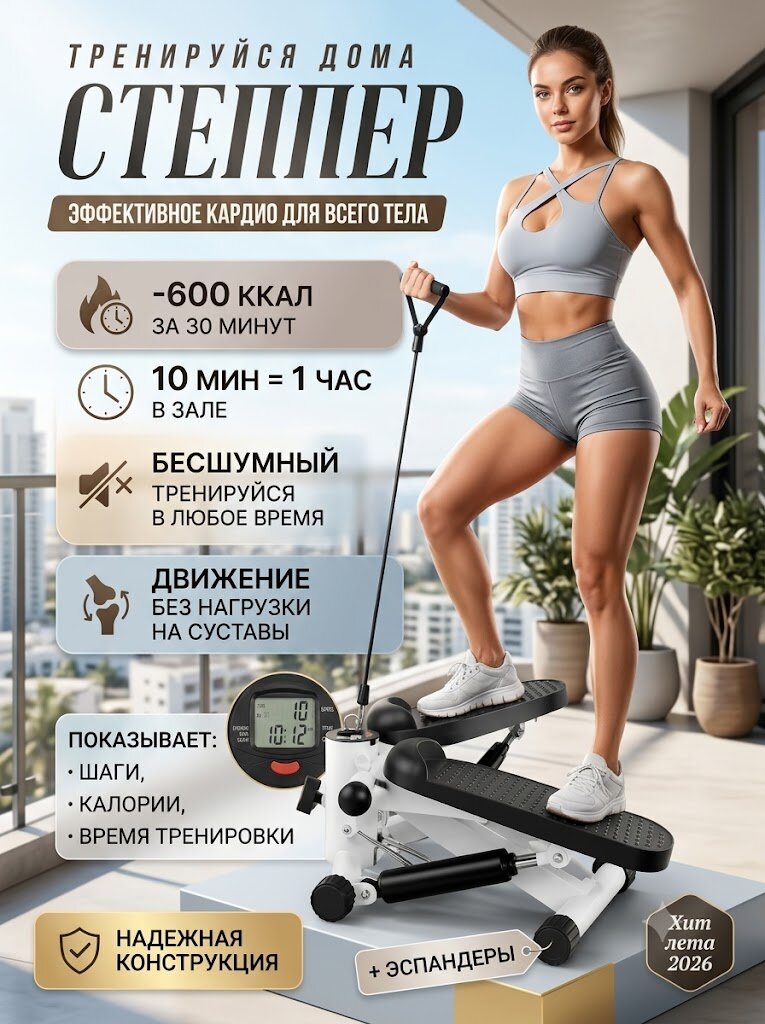 Степпер тренажер для дома 150кг тренажер для похудения для ходьбы
