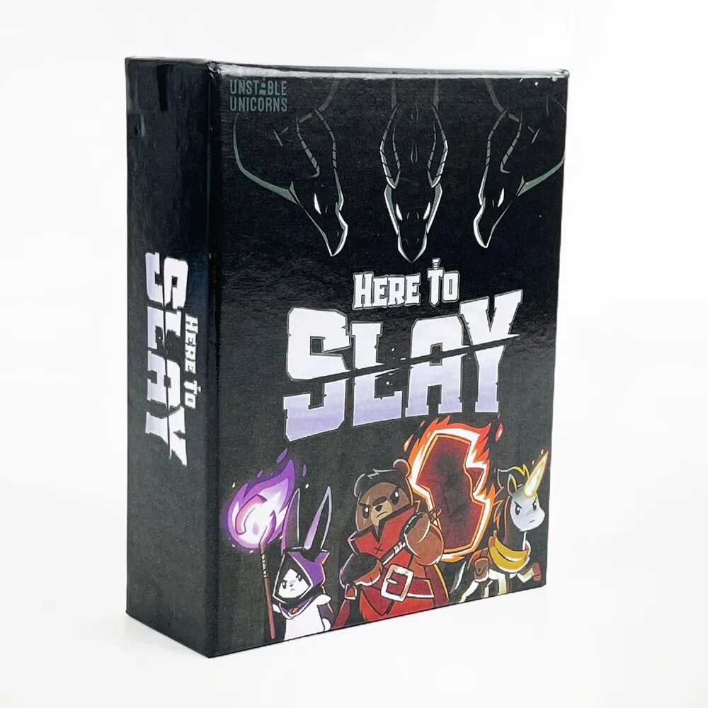 HERE TO SLAY: База,3 Дополнения (Берсерки, Некроманты, Воины, Друиды, SLEIGH) Карточная Стратегия, Приключенческая Вечеринка 2-6 игроков 30-60 мин Подарок!