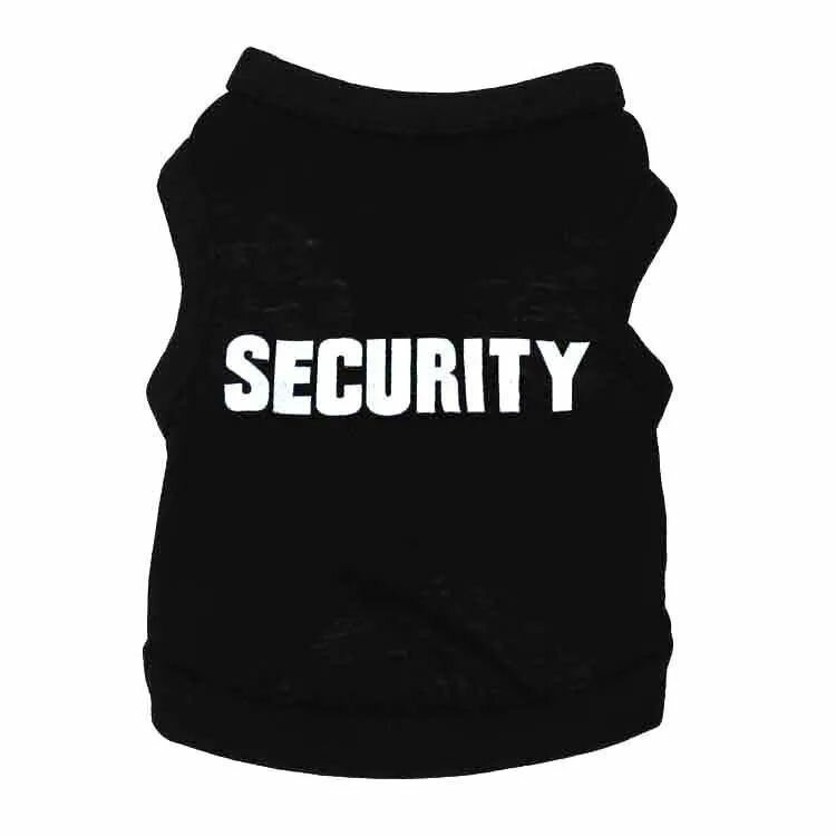 Кофта для собак мелких и средних пород, футболка майка тонкая Security. Безрукавка легкая для кошек. Черная, размер L.