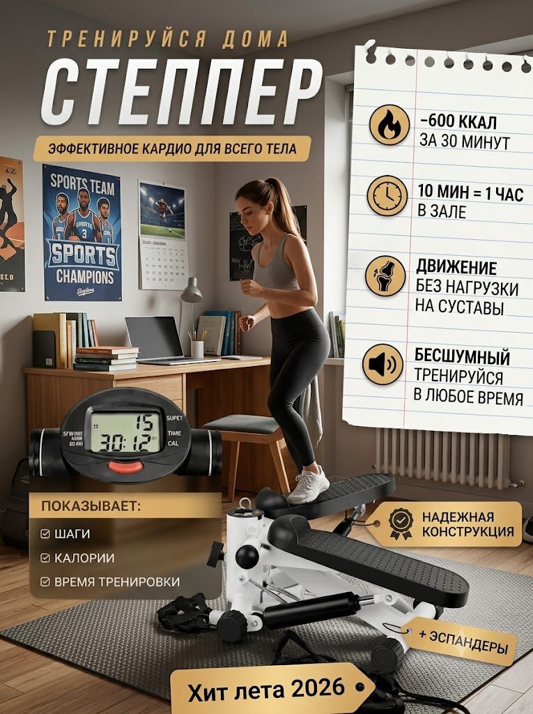 Степпер тренажер для дома 150кг тренажер для похудения для ходьбы