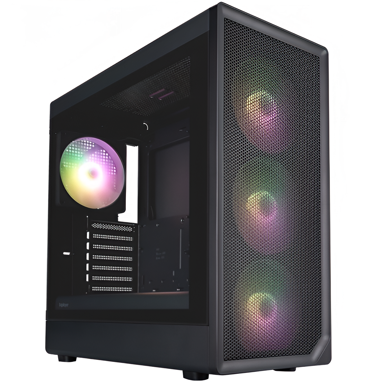 Корпус Midi-Tower 1STPLAYER AU8 ARGB, E-ATX, черный (AU8-BK-4FE7-14)