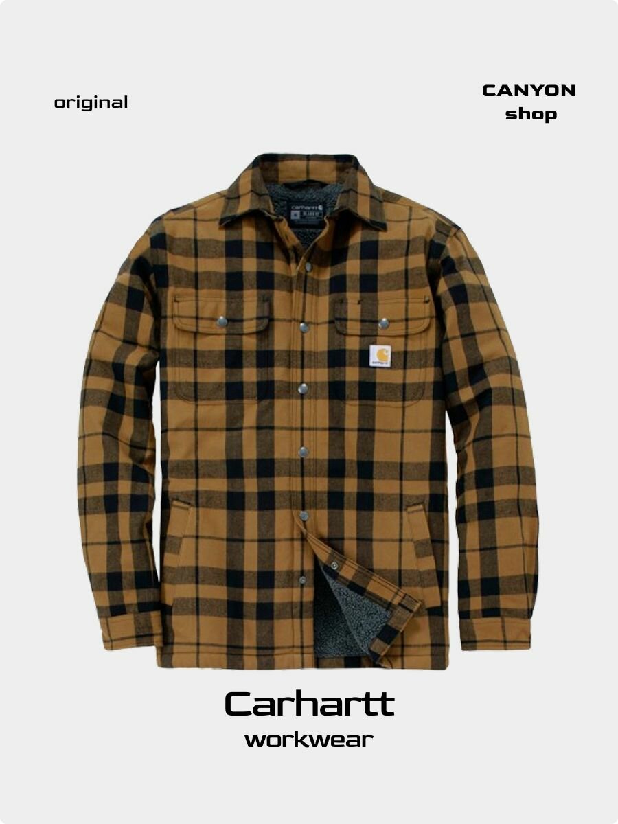 Рубашка Carhartt Heavy Flannel Sh Brown