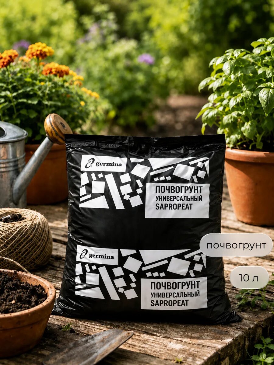 Грунт Germina "SAPROPEAT", универсальный, гуматизированный, 10 л