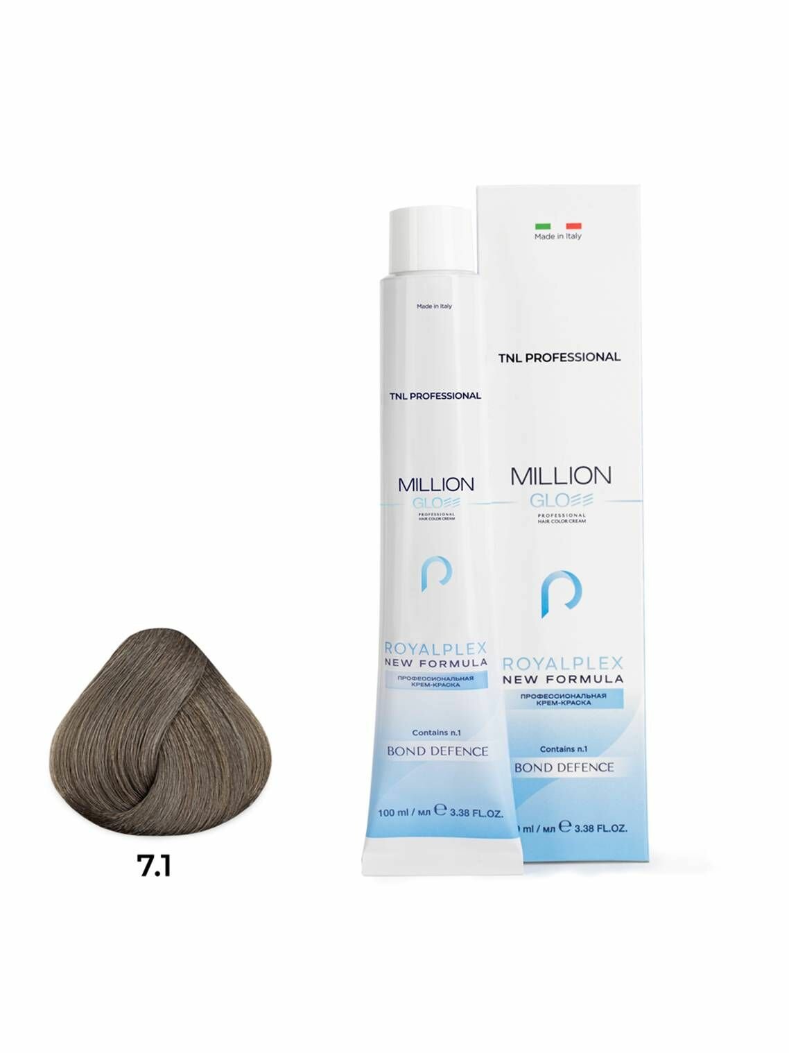 Крем-краска для волос TNL Professional Million Gloss оттенок 7.1