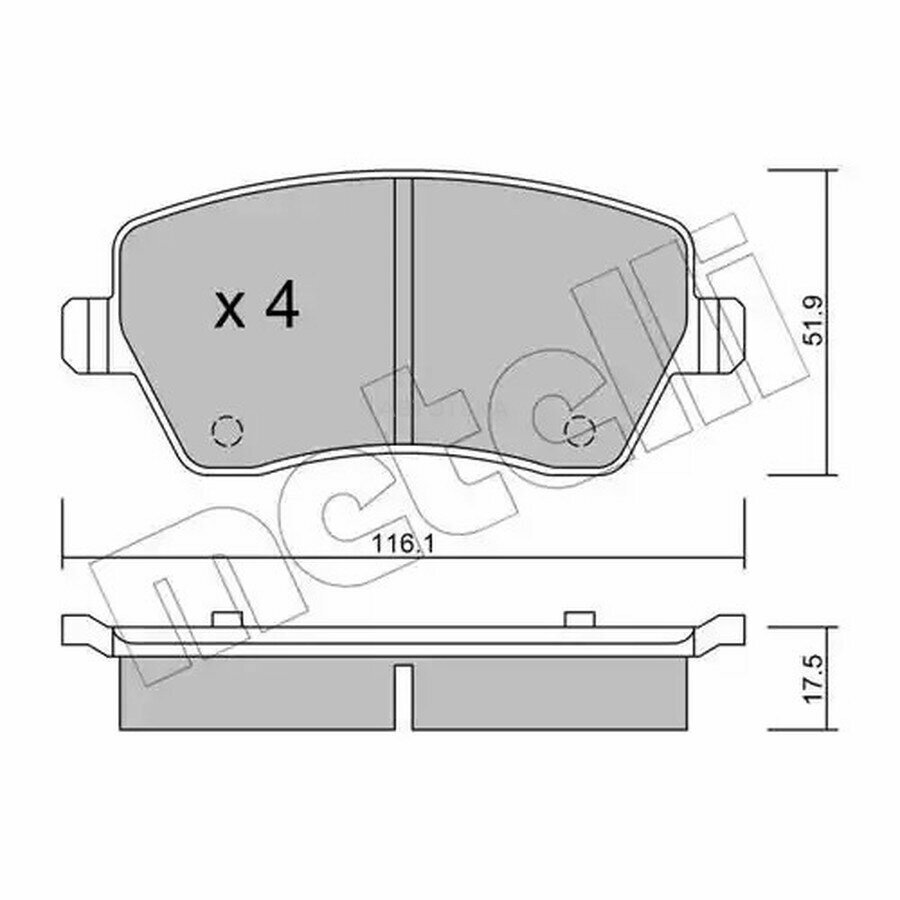 Колодки тормозные METELLI 2204850