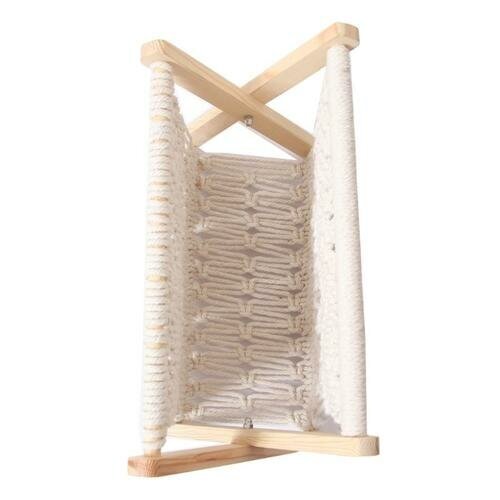 Скандинавская хлопочная тканная корзина для хранения Boho Macrame Magazine Rack Desktop Book Shelf Декоративные полки