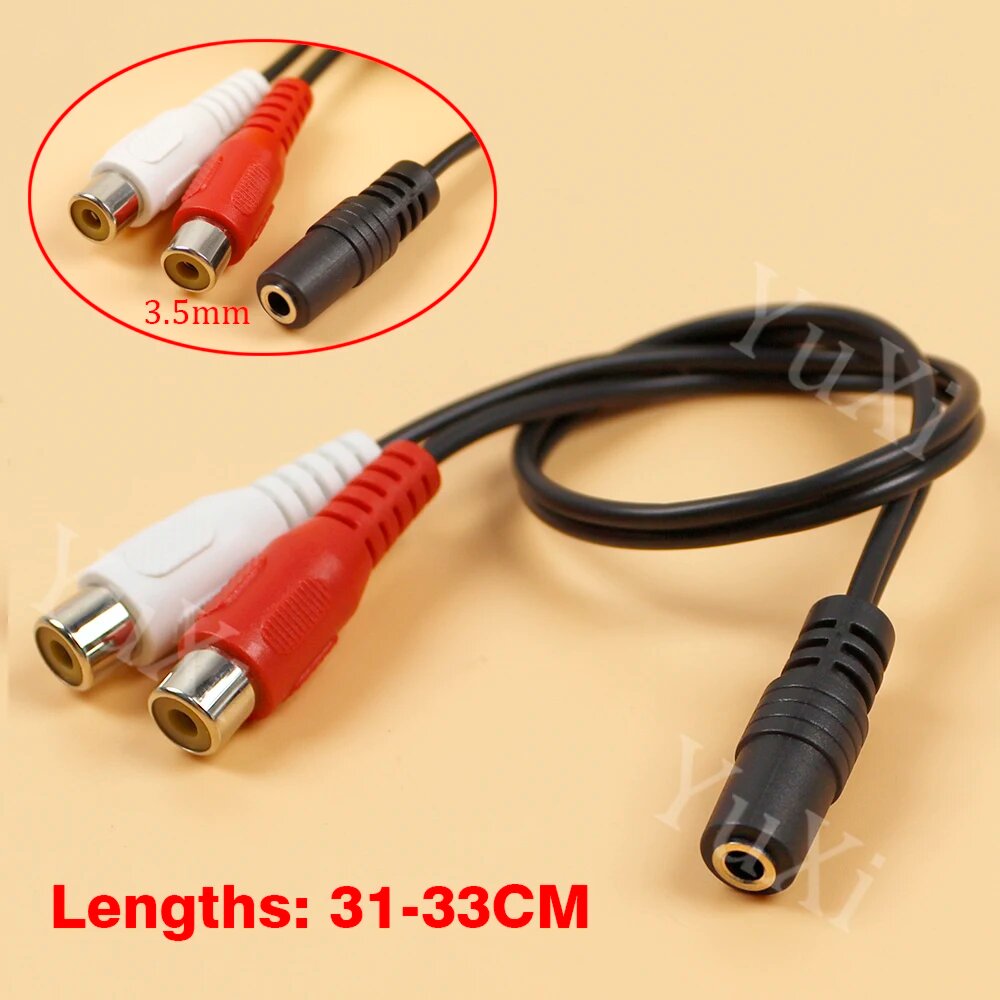 YuXi 3.5 мм Aux на 2 RCA аудио-видео кабель 3.5mm Female