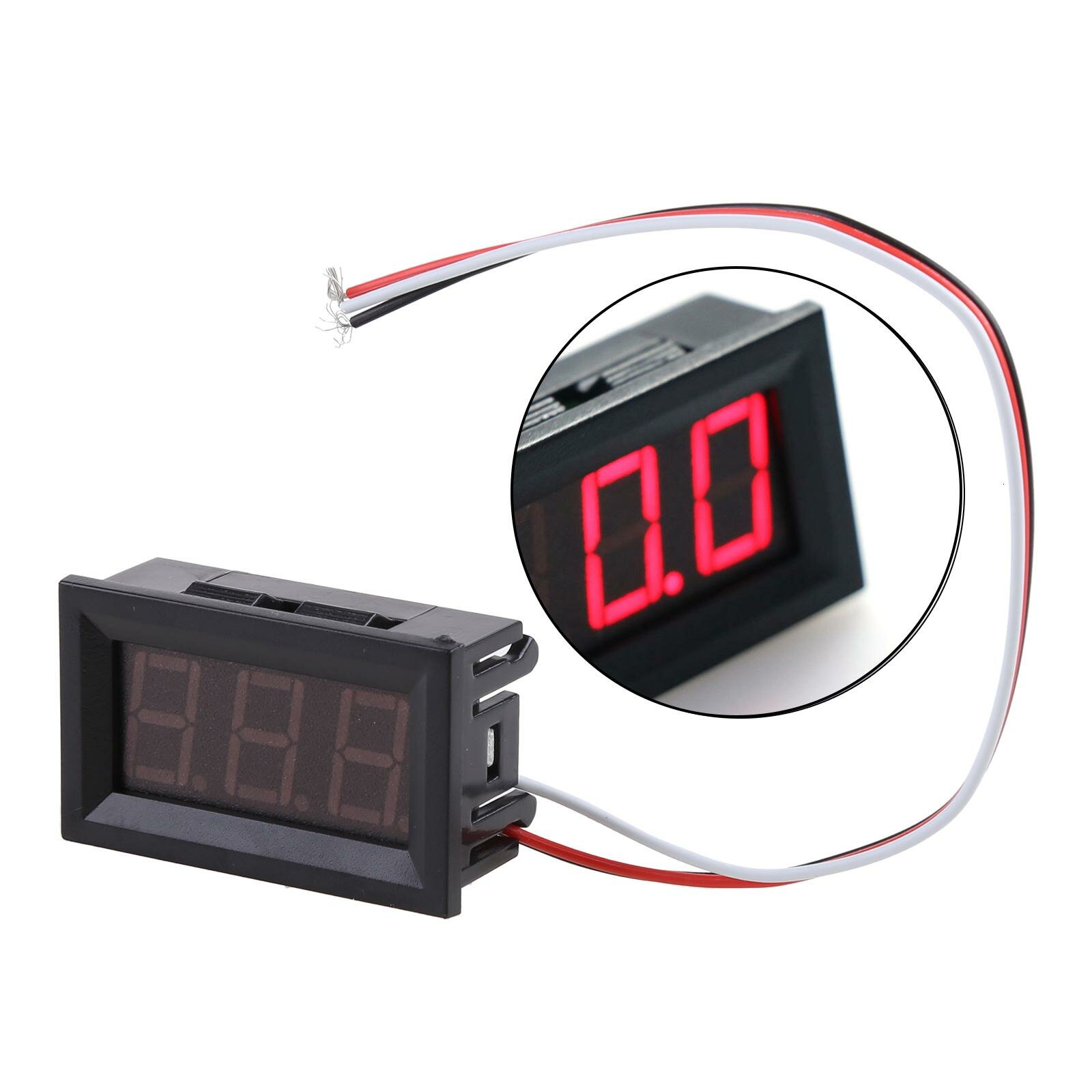 Вольтметр DC 0-100V 3-проводной LED 0.56 дюйма, красный