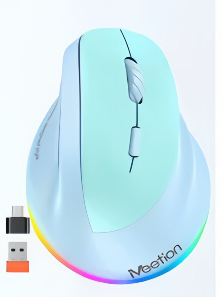 Беспроводная вертикальная офисная мышь Meetion BTM010R, 700 mAh, 2400 DPI, белый