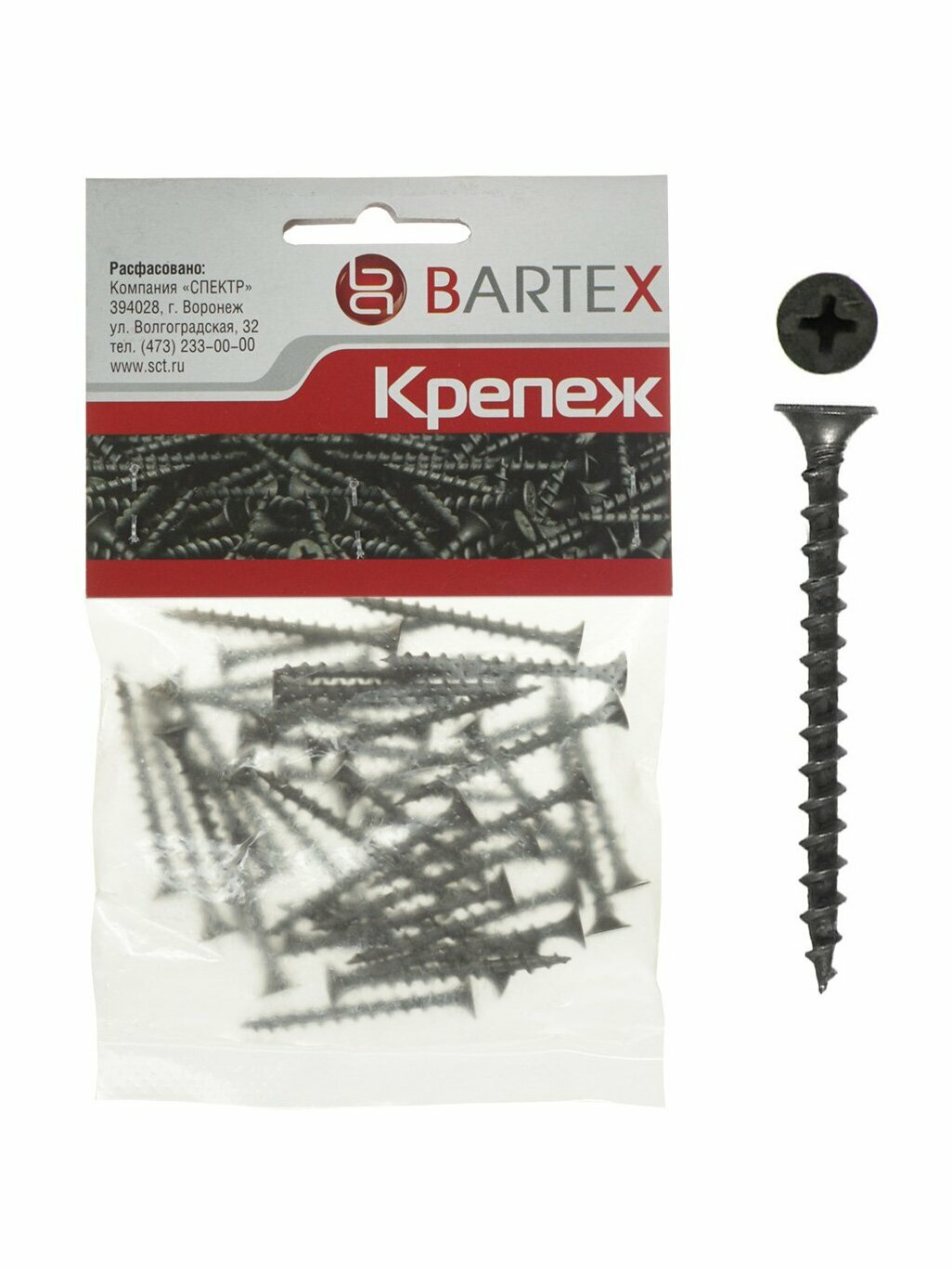 Саморез по дереву и гипсокартону, диаметр 3.5х51 мм, 30 шт, пакет, Bartex