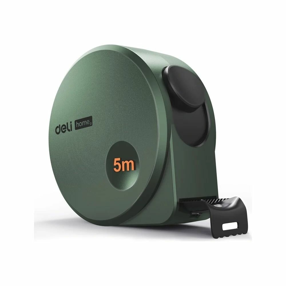Рулетка DELI home series green ht8519l 5мх19мм, эксклюзивный дизайн, корпус из софттач пластика, противоскользящая резиновая вставка, подарочная упаковка 112897