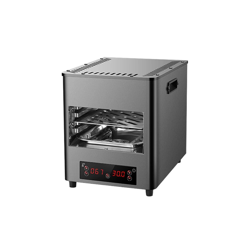 ITOP Electric Streak Grill Миниатюрная настольная мангал-духовка Инфракрасный гриль для стейков Панель управления с сенсорным экраном 1700Вт 100-800°C