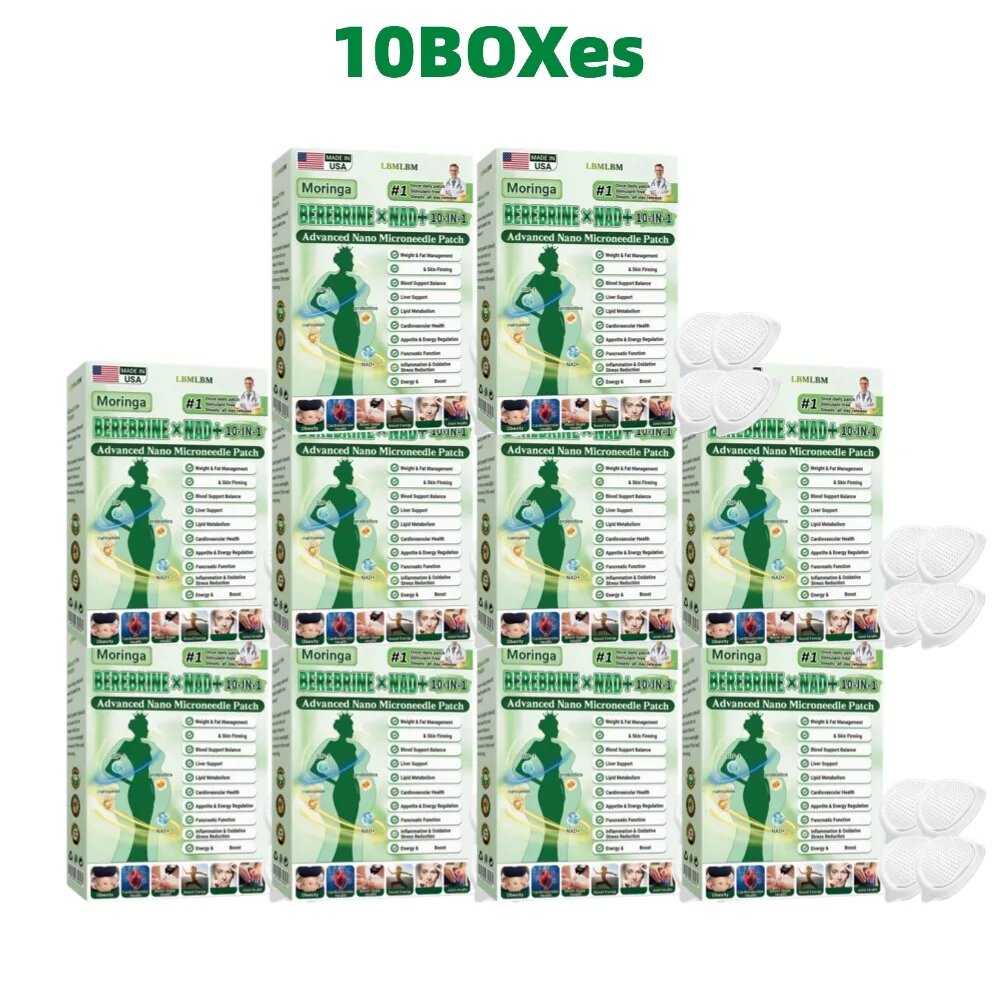 Нано-микроигольчатые пластыри для коррекции фигуры Moringa Berberine NAD+ 4 шт. 10Boxes