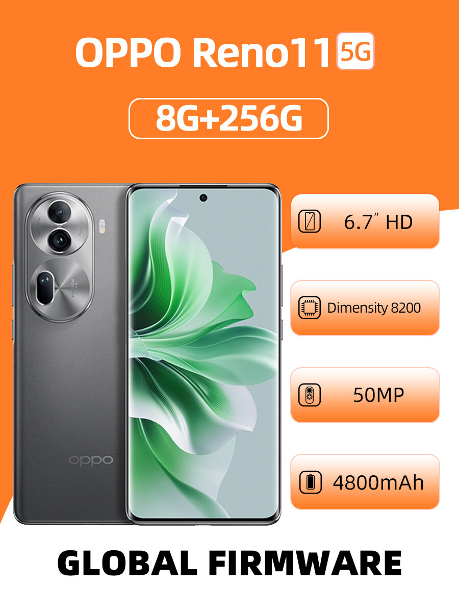 Смартфон OPPO Reno 11 5G 8/256 ГБ Black 2412x1080px 6.7-inch screen