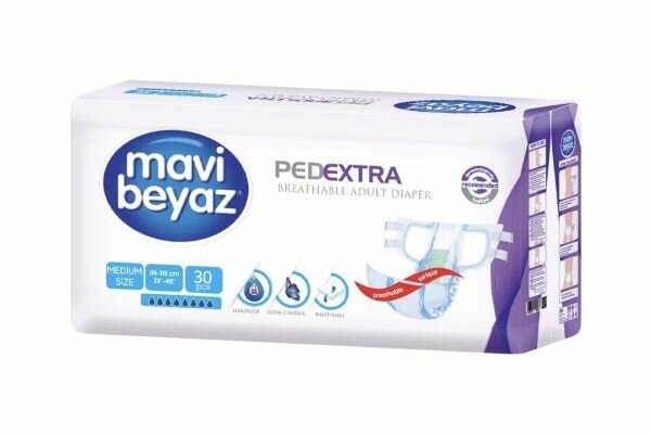 Подгузники для взрослых Mavi beyaz Мedium, объем талии 85-115см, 30шт.