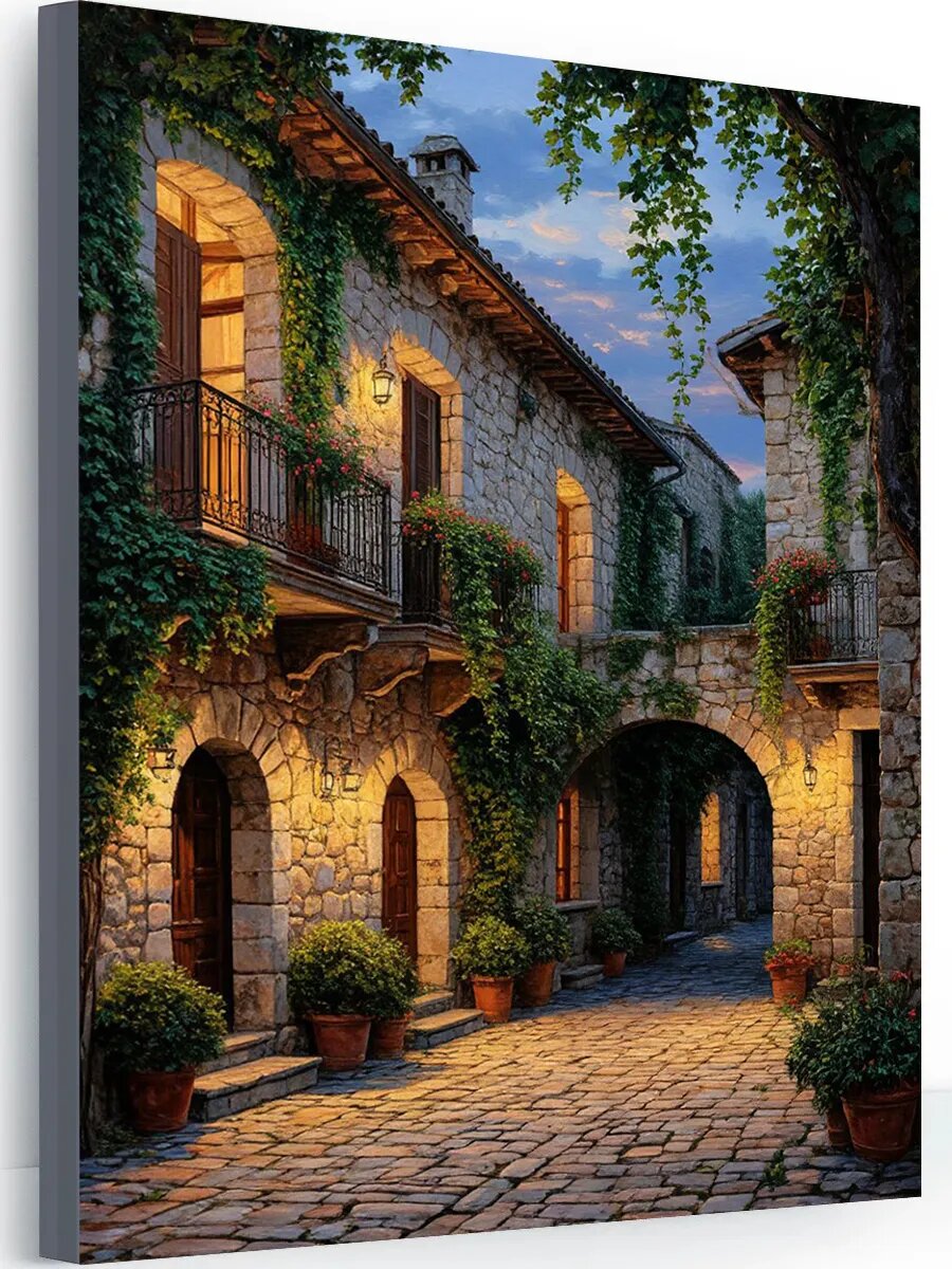 Картина на стену для интерьера "Итальянские дворики", на подрамнике, 40 x 50 см