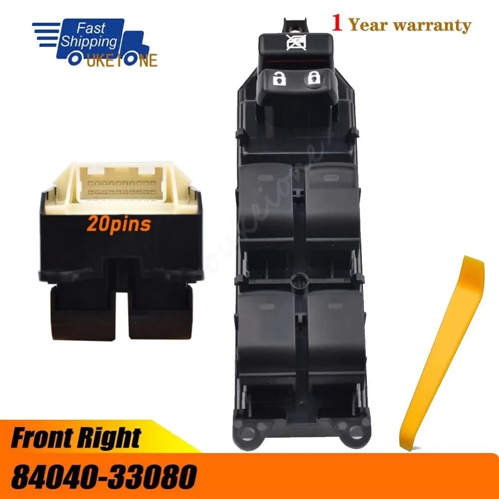 84040-33080 для Toyota Camry Prius Venza Land Cruiser Lexus RX330 RX350 RX400, передний правый главный выключатель мощности окна со стороны водителя