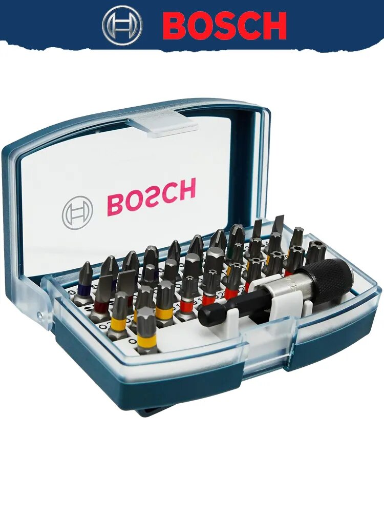 BOSCH 2607017359 Набор отверток из 32 предметов. Высококачественная сталь. Высокопроизводительные, прочные, долговечные аксессуары для электроинструментов.