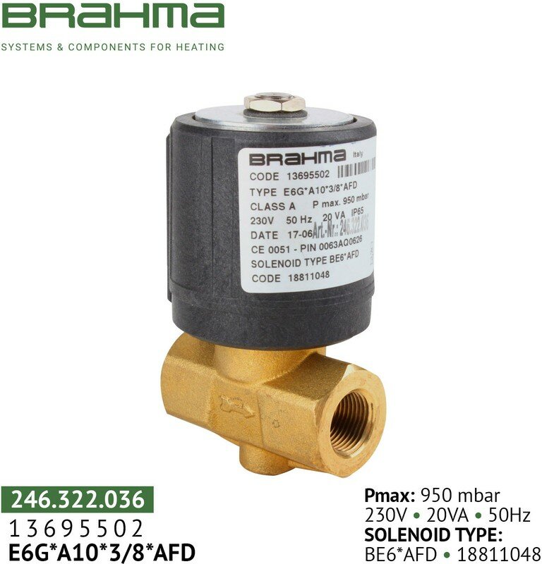 Клапан Brahma E6G*A10*3/8*AFD 13695502