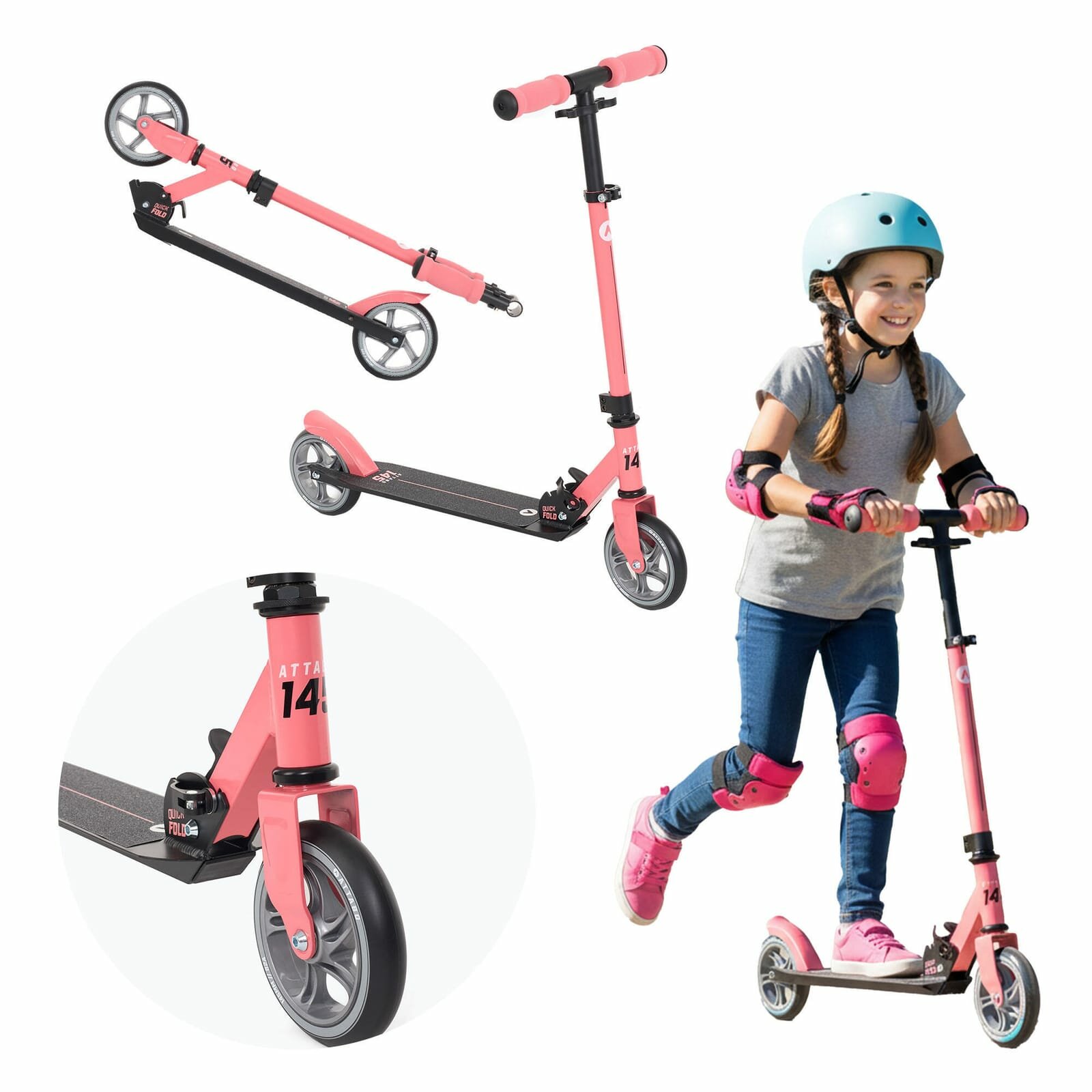 DECATHLON самокат Decathlon ATTABO 145, розовый