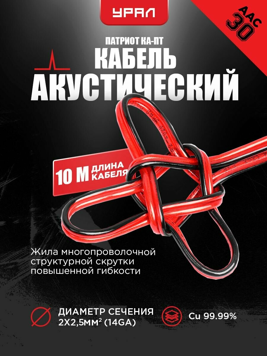 Урал Кабель для автоакустики Акустический, 10 м