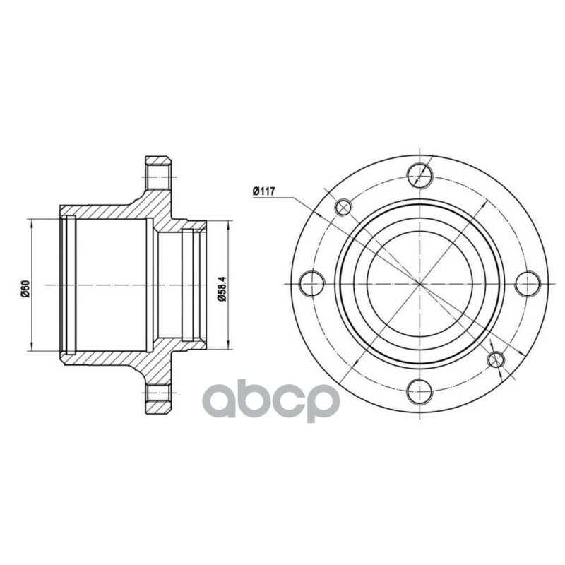 Ступица для а/м Лада 2108-21099/2110-2112/1118/2190 (задн.) (MR 0110) Trialli арт. mr-0110 — фото 1