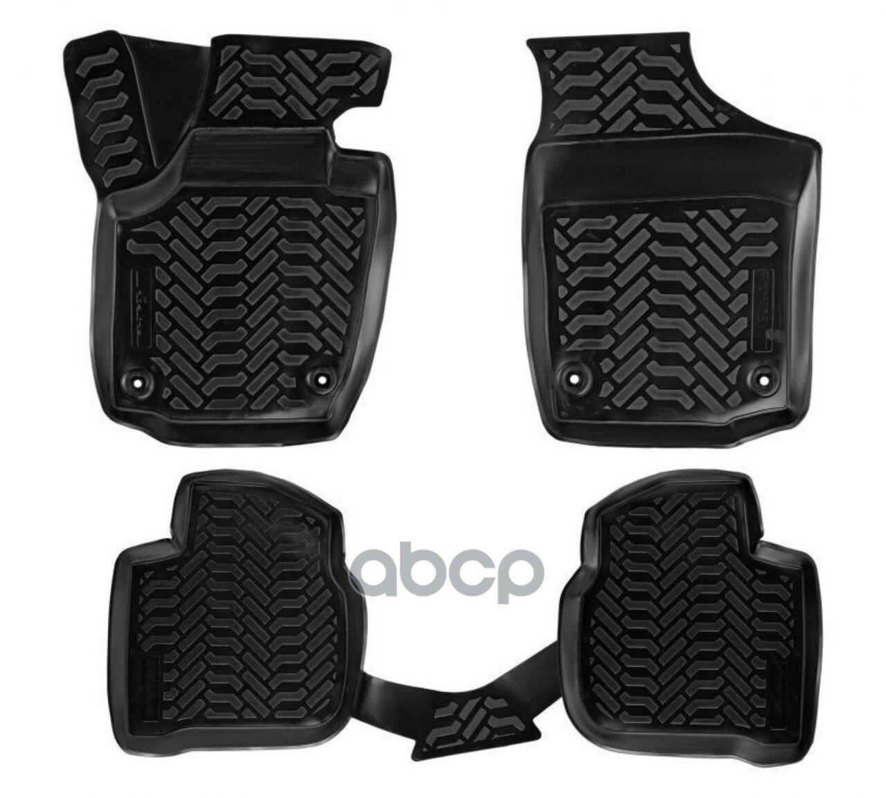 Ковры Skoda Rapid (13-), 4 шт, (крепеж), выс. борт, 3D, ТЭП, черн. (ACM-PS-61) AIRLINE арт. ACM-PS-61