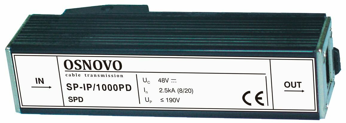 Устройство грозозащиты с защитой линий poe до 1000 мб/с rj45