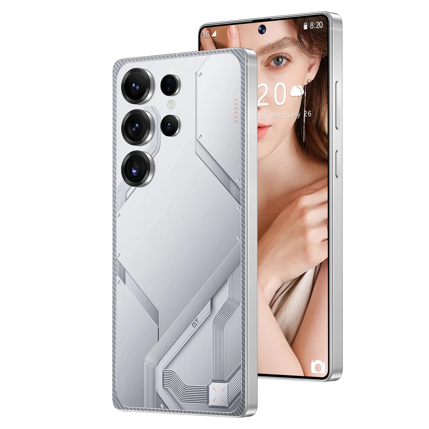 Новый Infinix GT30 Pro 2025 года с высокой конфигурацией, перфорированным экраном 7,3 Белый, белый