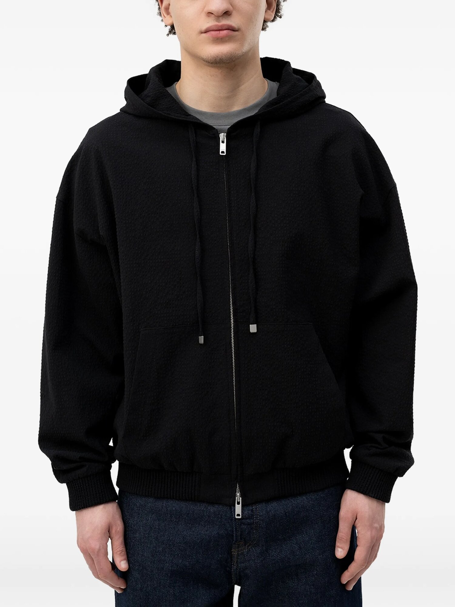 Худи Textured zip-up hoodie