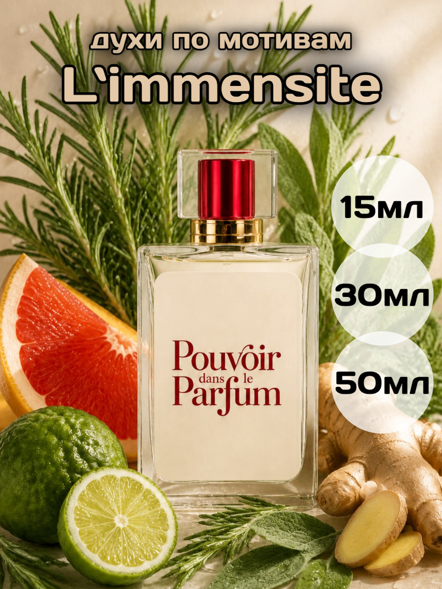 Духи "Pouvoir Dans le Parfum" L 8 по мотивам Louis Vuitton L`immensite для мужчин и женщин, восточные, пряные, 15 мл